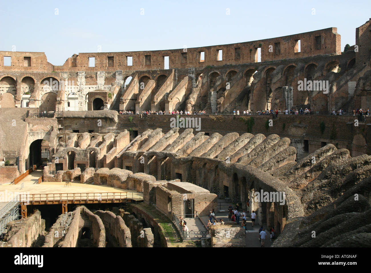 Inside the Colosseum historic roman monument, Rome Italy Stock Photo ...