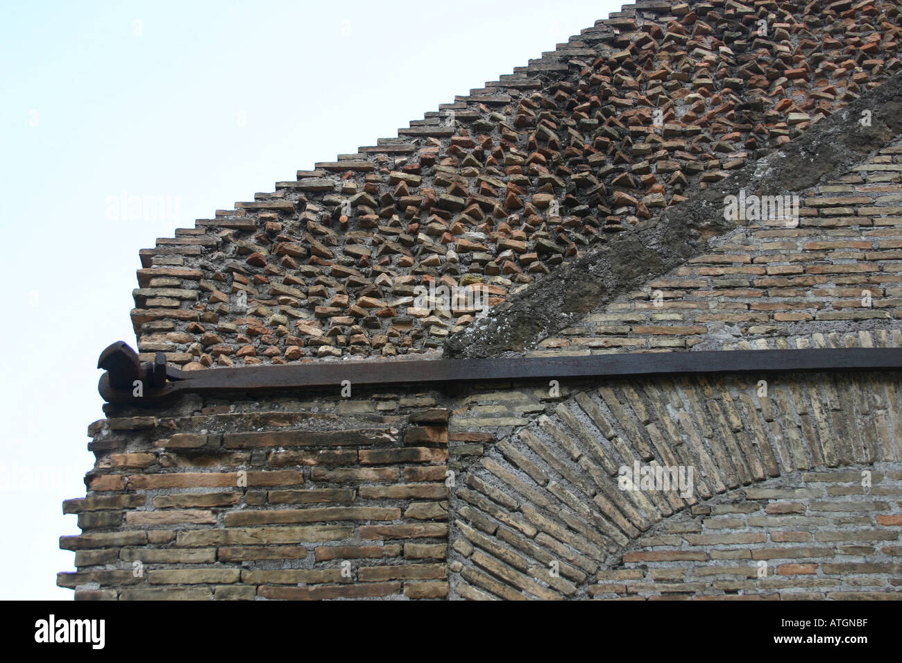 Stonework detail of the Colosseum historic monument, Rome Italy Stock ...