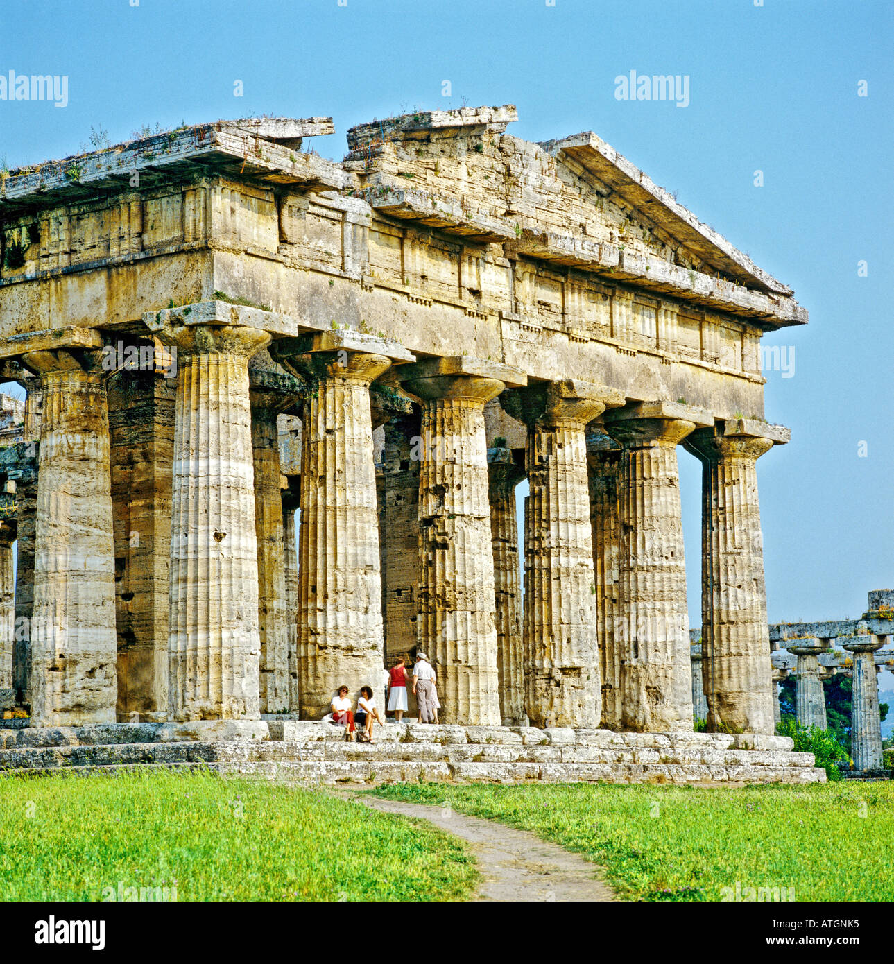 The ruined Temple of Neptune Paestum Southern Italy EU Stock Photo - Alamy