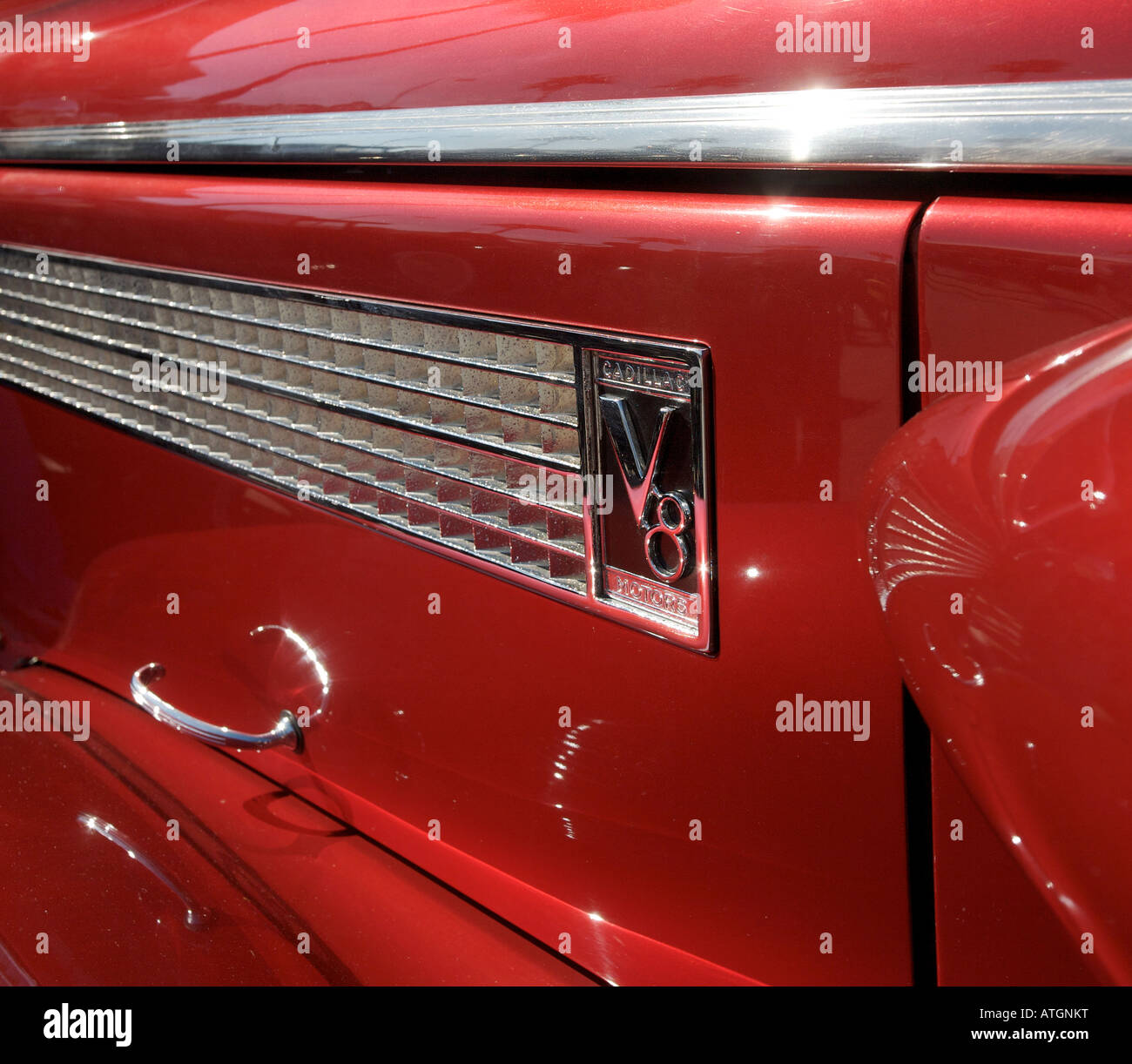 vintage Cadillac side panel Stock Photo - Alamy