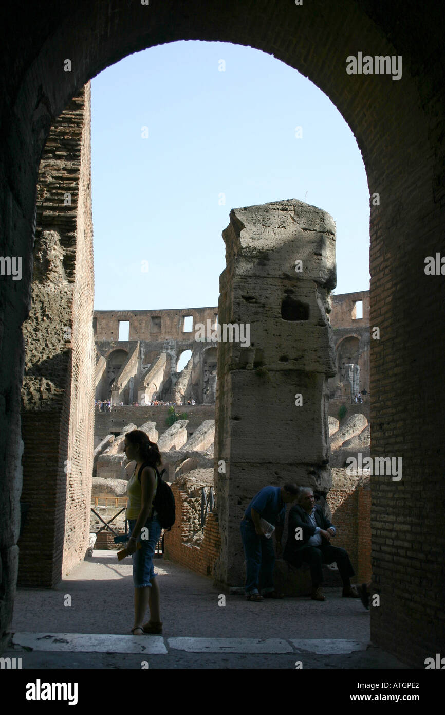 Archway in the Colosseum, Rome, Italy Stock Photo - Alamy