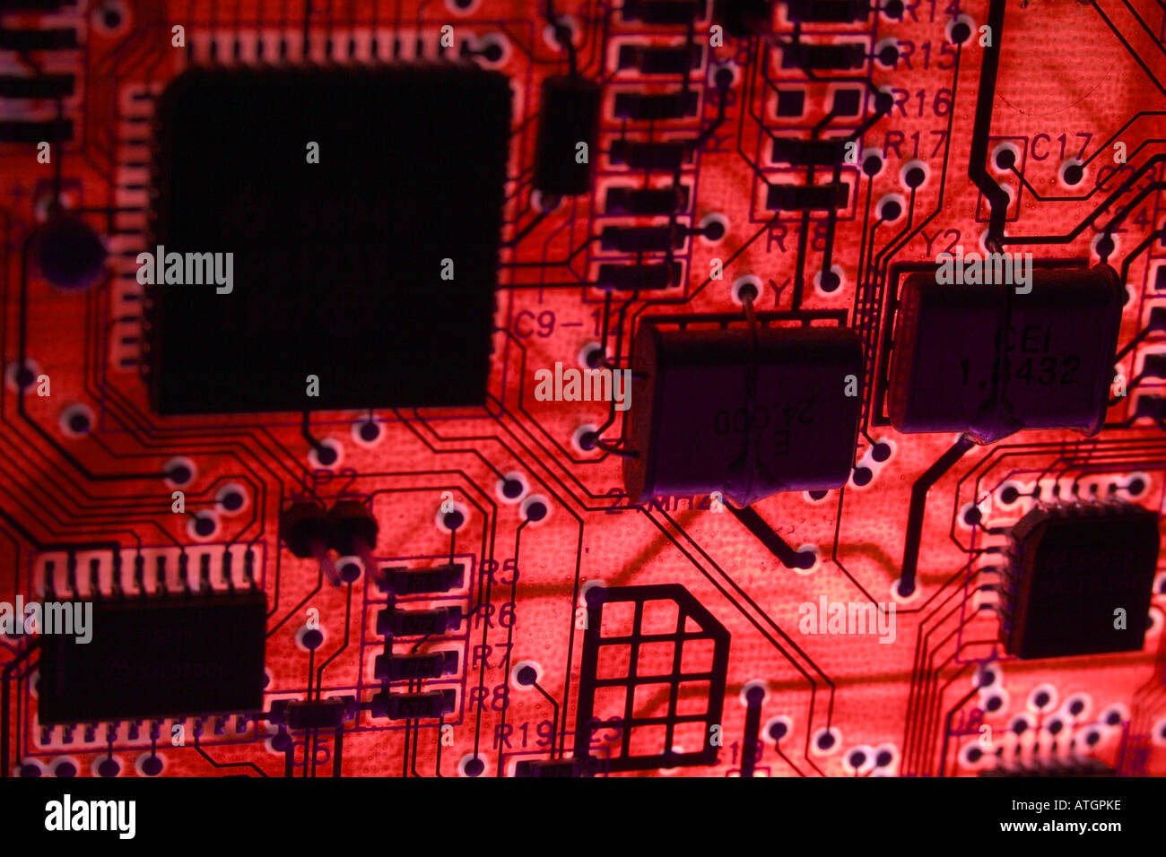 backlit electronic circuit board Stock Photo - Alamy