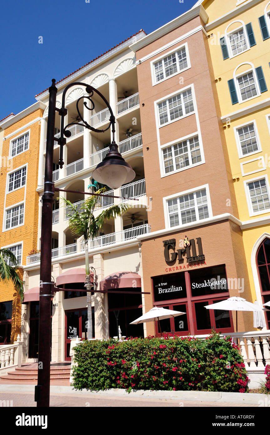 Naples Florida Bayfront Shopping and Residential District Stock Photo ...
