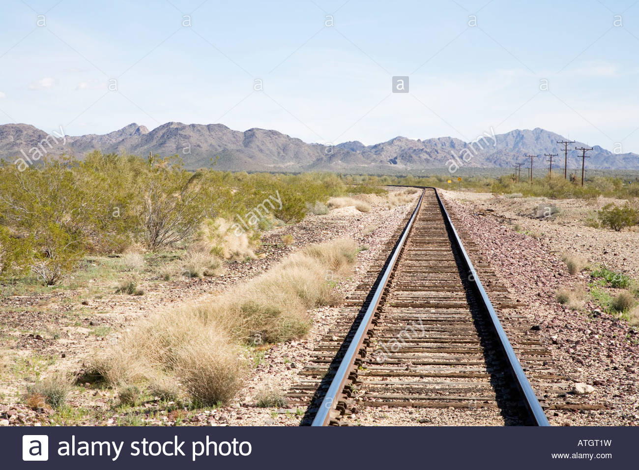 Railroad Tracks And Desert High Resolution Stock Photography and Images ...