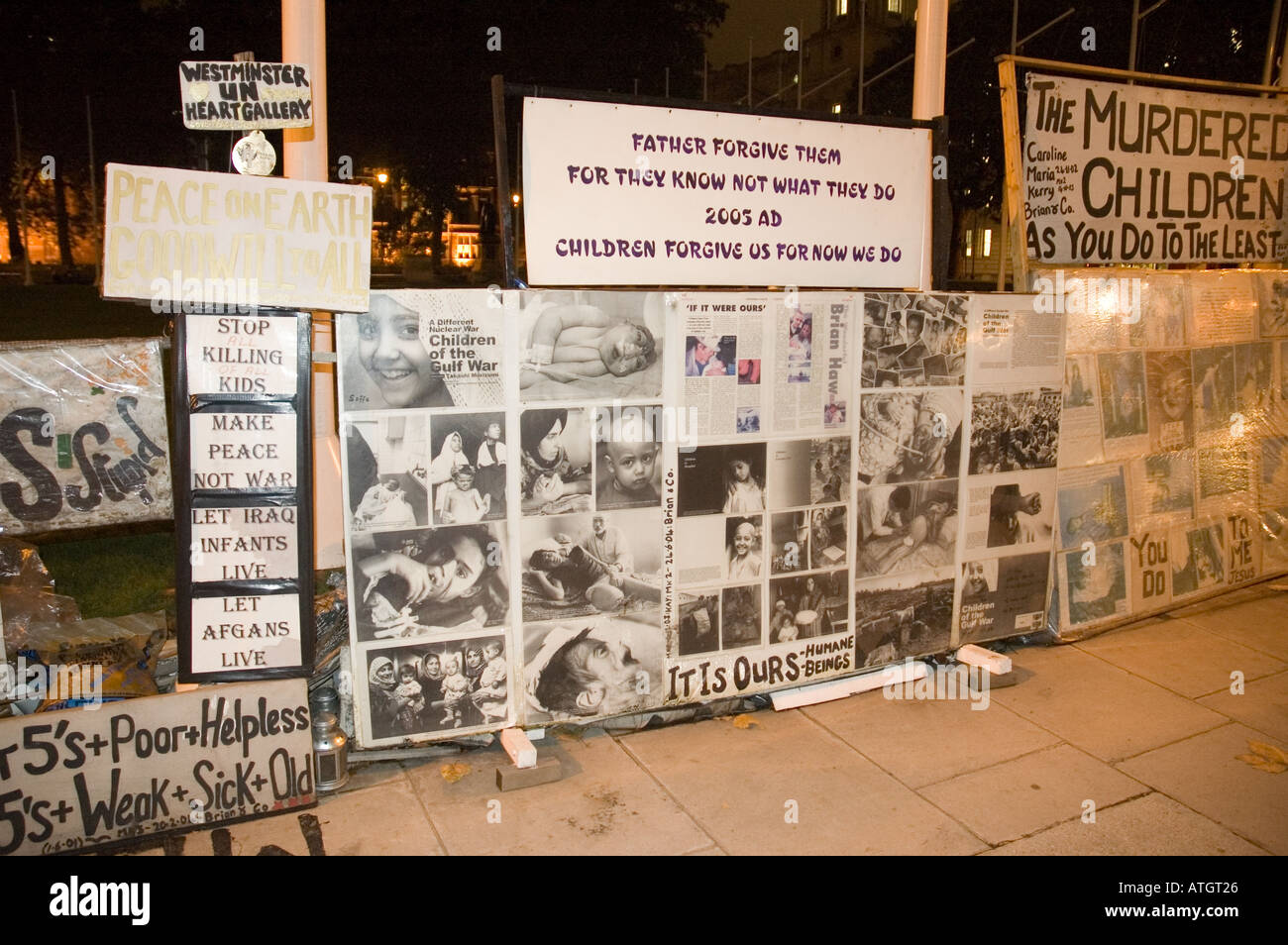Permanant demonstration against the Iraq War outside the Houses of ...