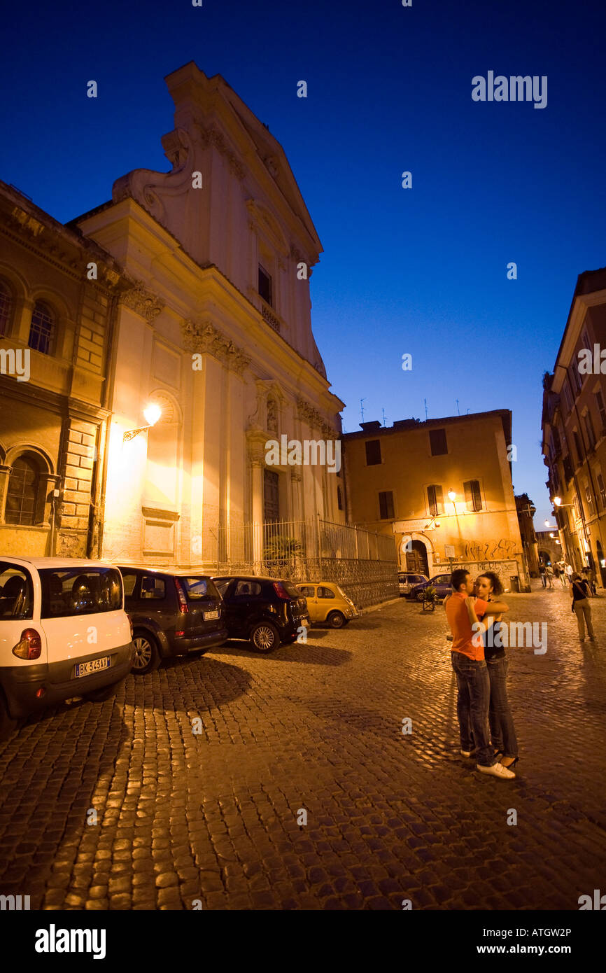 Night scene in Trastevere, Rome Stock Photo - Alamy
