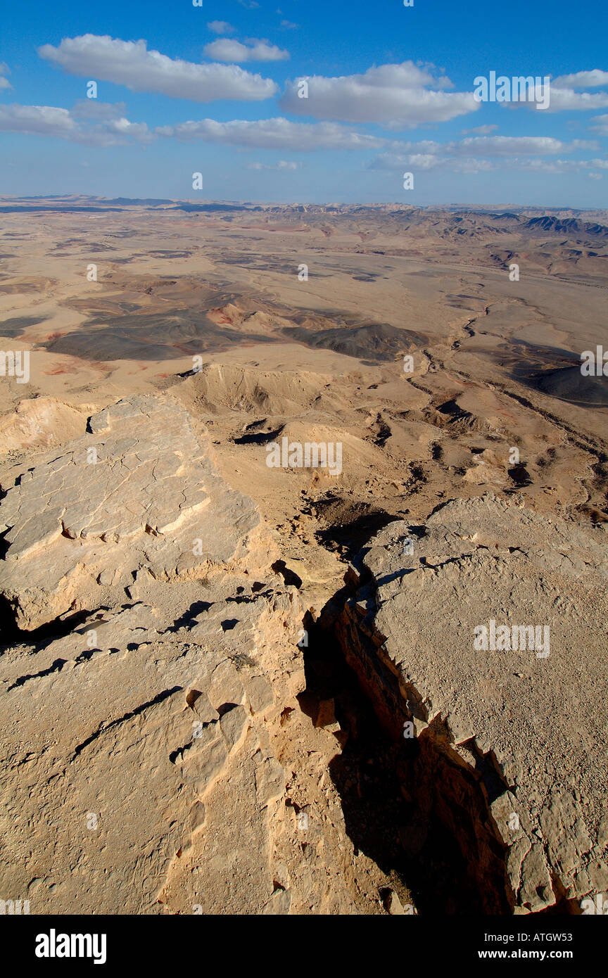 Aerial view of the Large Makhtesh Ramon Crater a geological landform ...