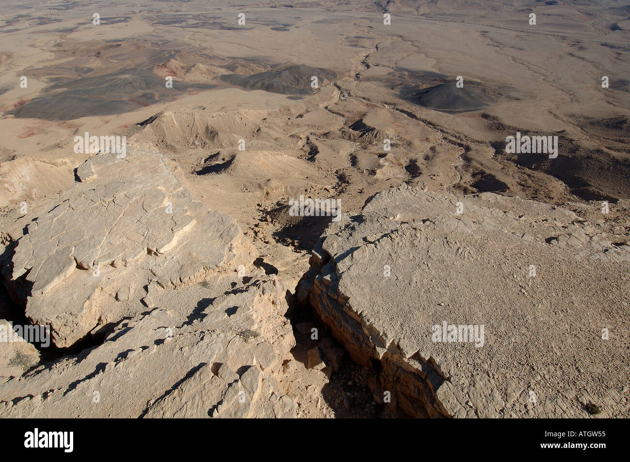 Aerial view of the Large Makhtesh Ramon Crater a geological landform ...