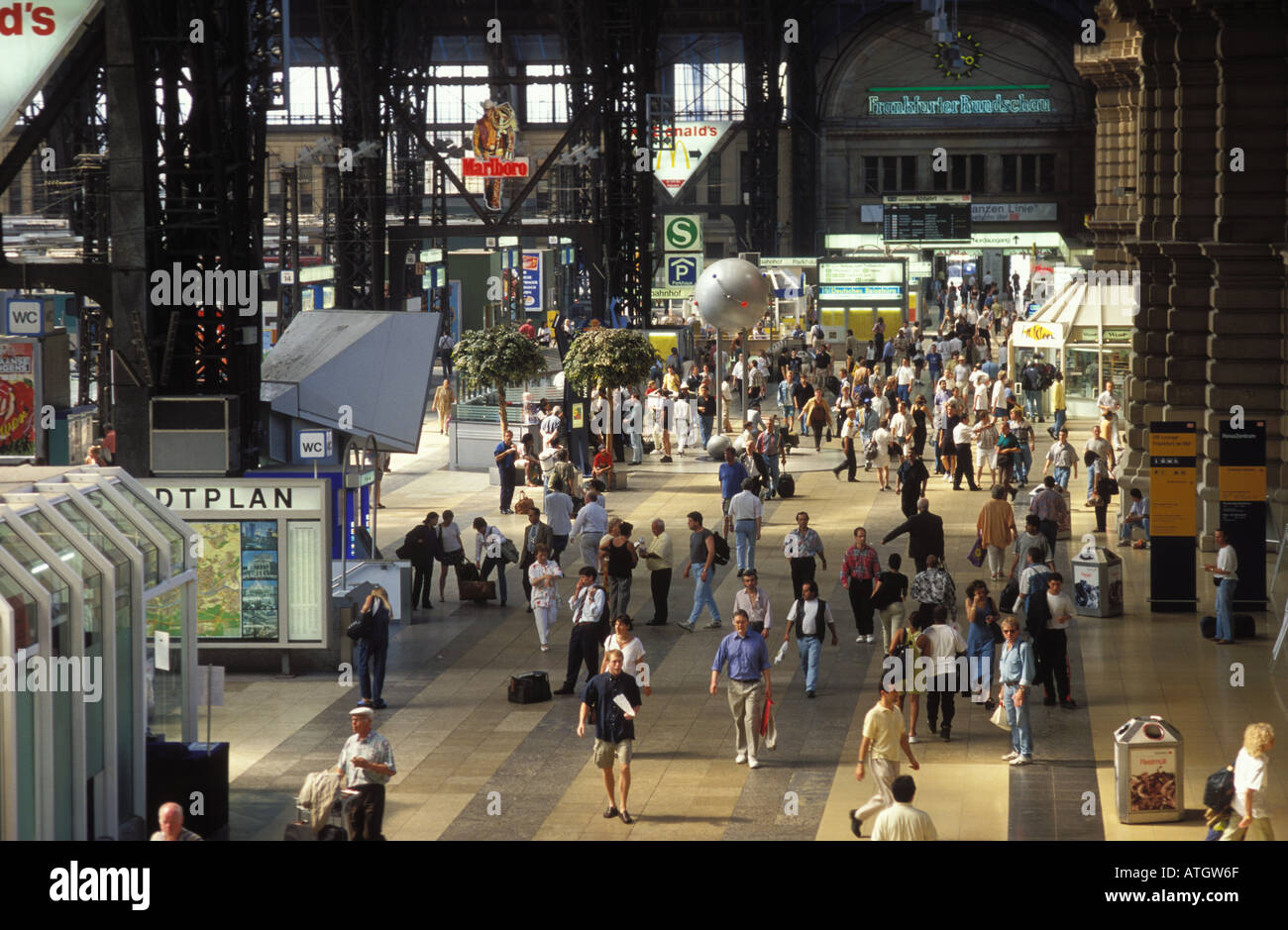 People at the main station of Frankfurt Hesse Germany Stock Photo - Alamy