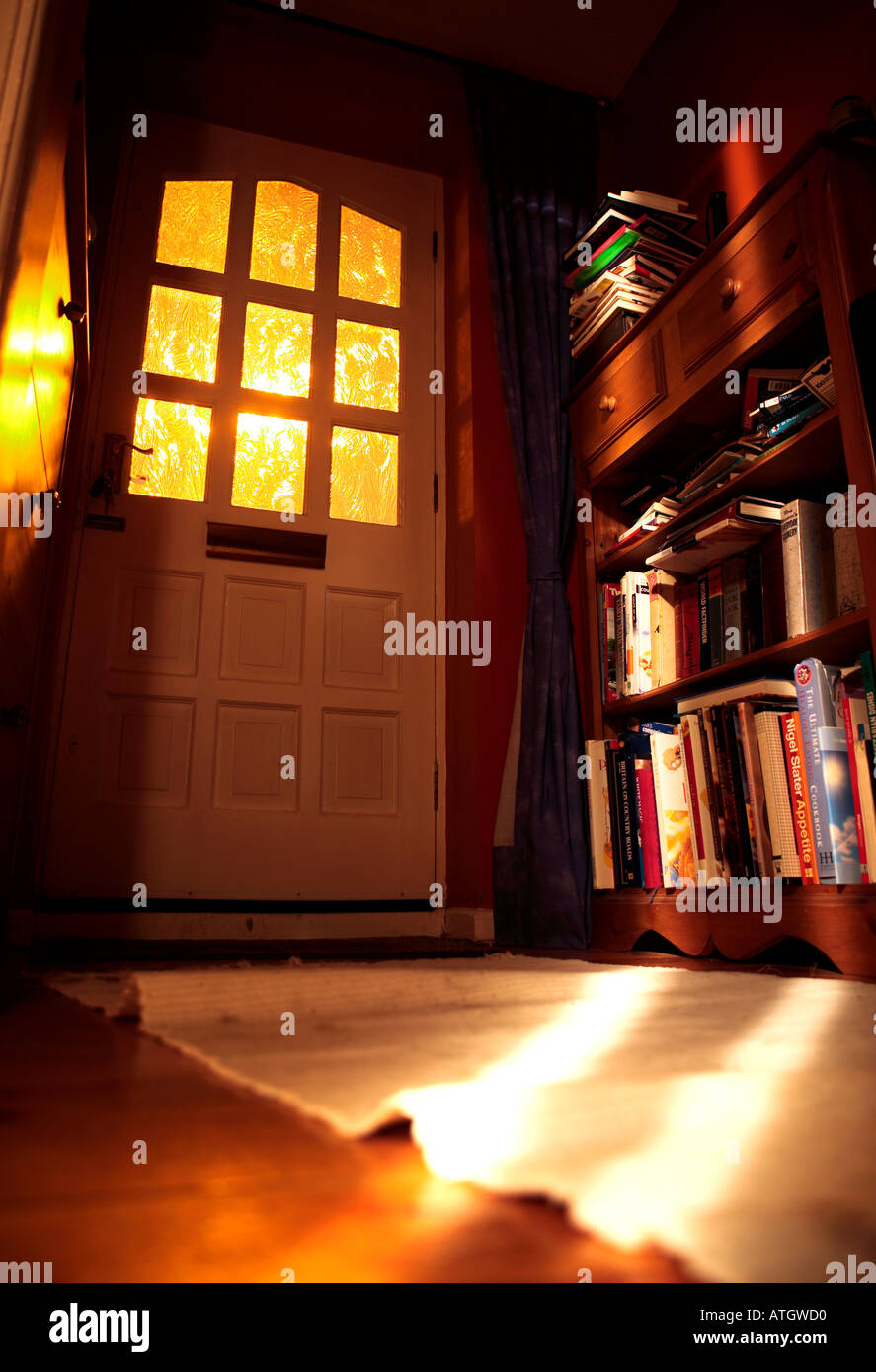Door in Hallway slightly open looking spooky Stock Photo - Alamy