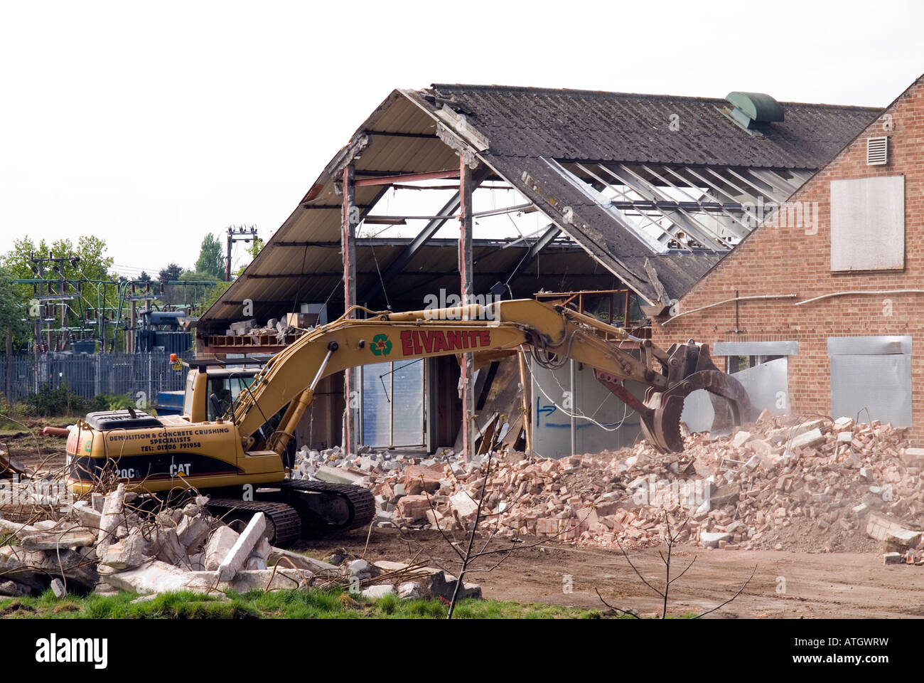 Old building being demolished Stock Photo - Alamy