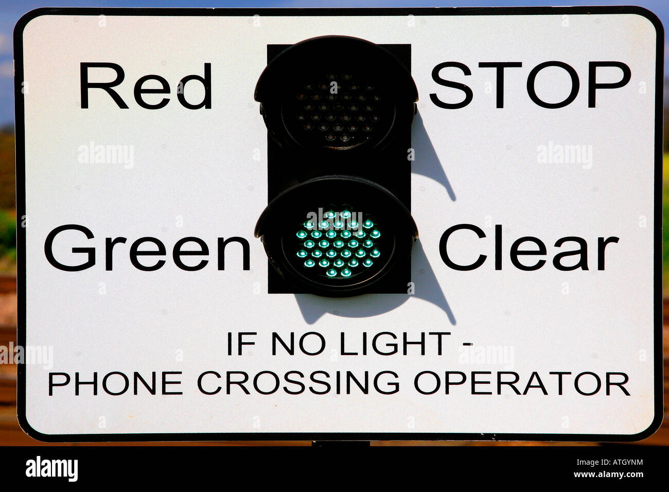 Green for Go warning sign at Lolham Peterborough ECM Line England UK ...