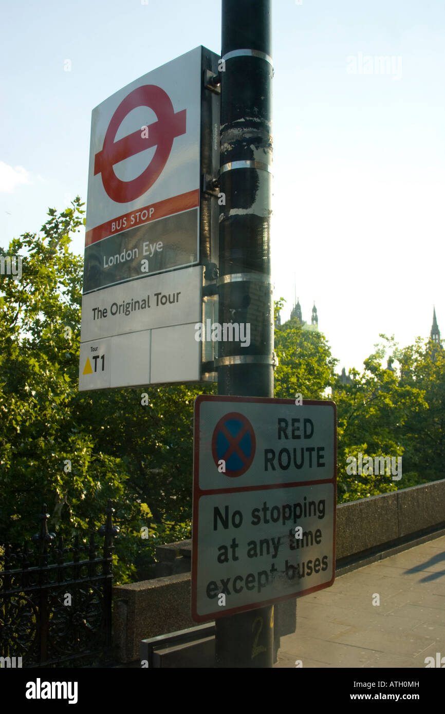 The bus stop for the London Eye Stock Photo - Alamy