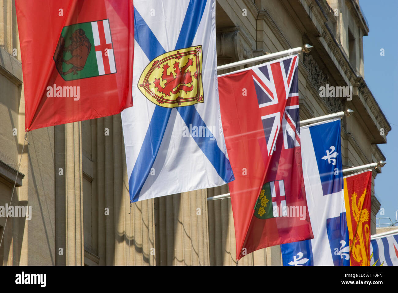 National flags of different countries outside a London embassy Stock ...