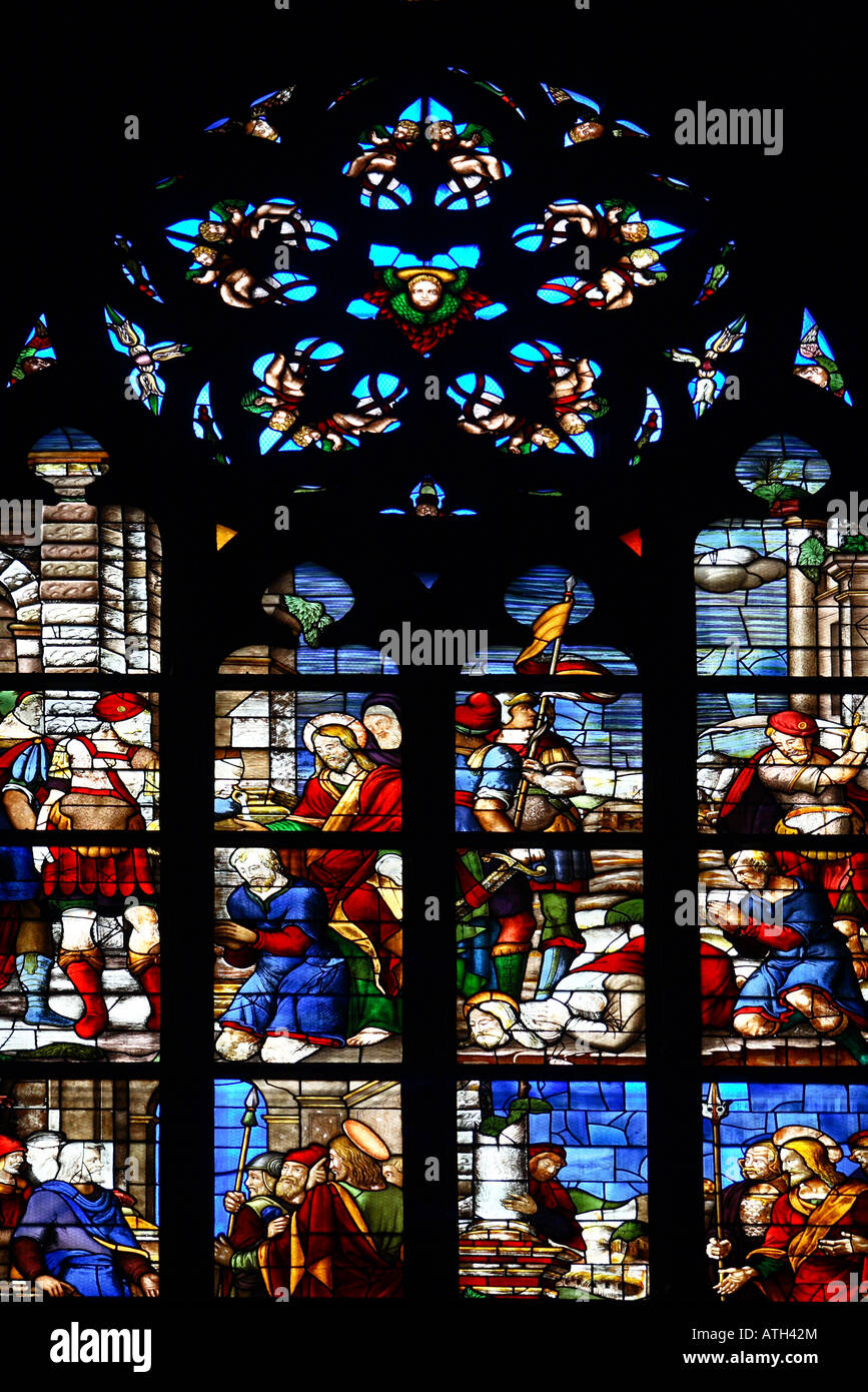 Stained glass windows inside Duomo The third largest church in the ...