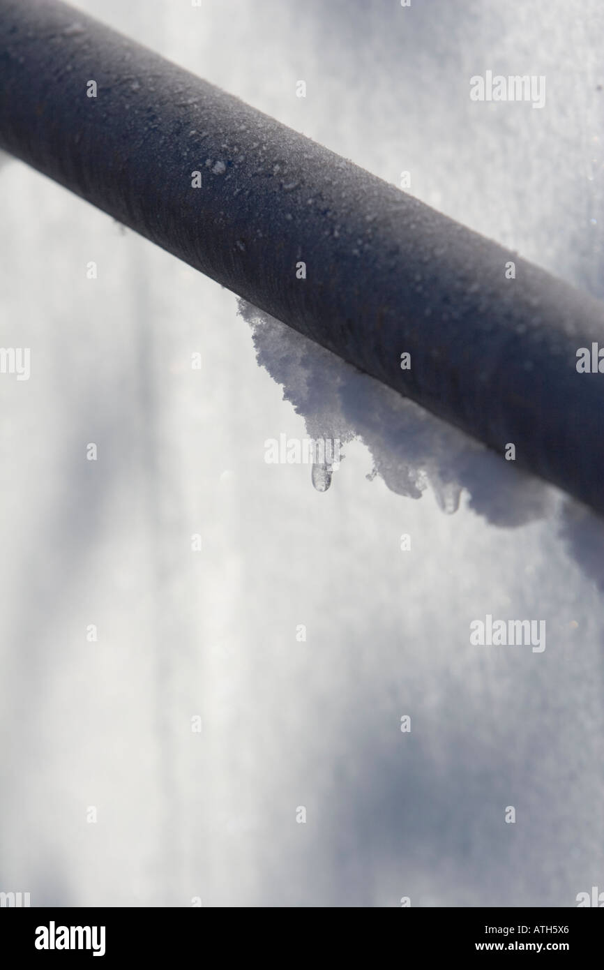 Frost and ice forming on hand rail Stock Photo - Alamy
