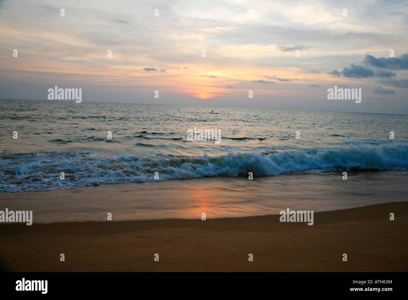 sunset in kerala-beach view Stock Photo - Alamy