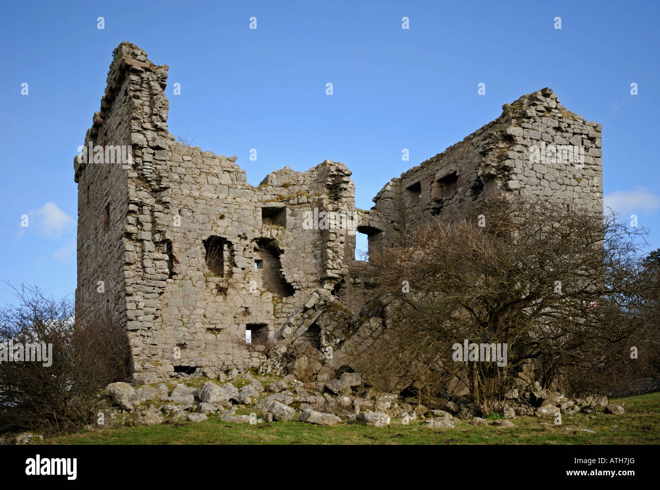 Arnside Tower, 13th.-14th. Century pele tower. Arnside, Cumbria ...