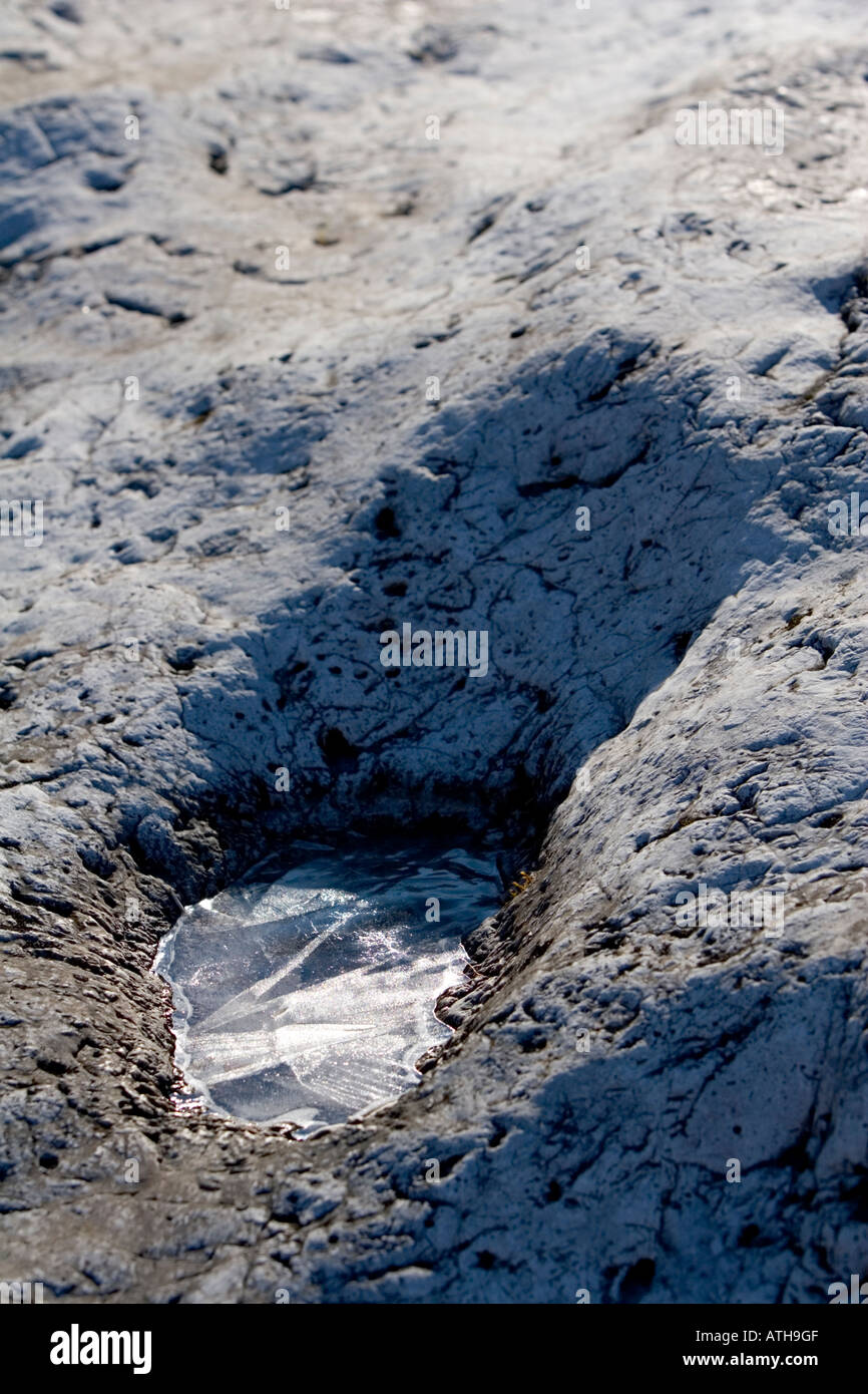 ice in eroded rock Stock Photo - Alamy