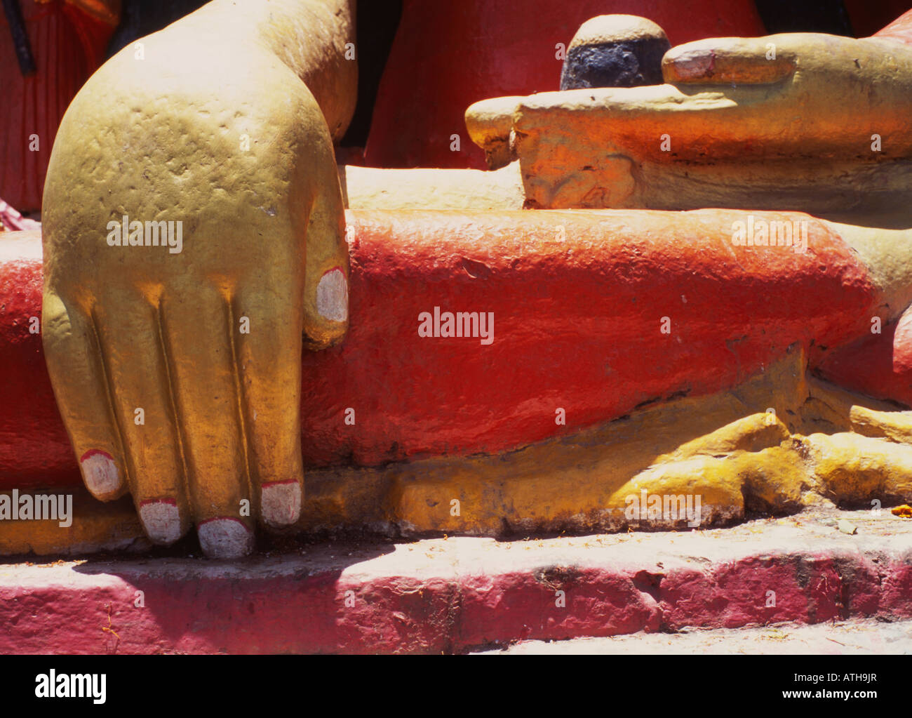 Buddha statue head, Monkey temple, Nepal Stock Photo - Alamy