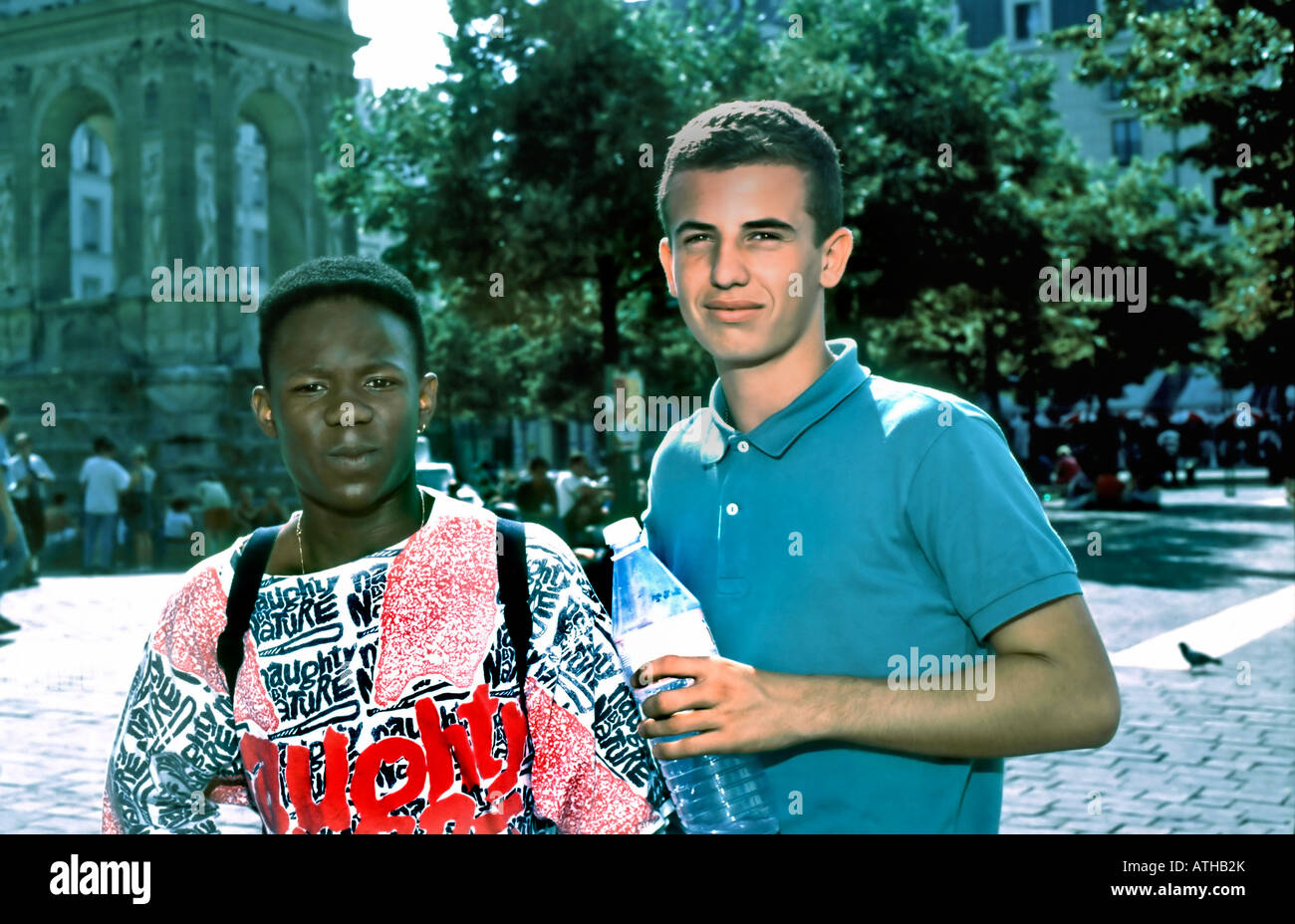 Paris FRANCE, Portrait 2 Persons, french males Teens "multi-ethnic ...