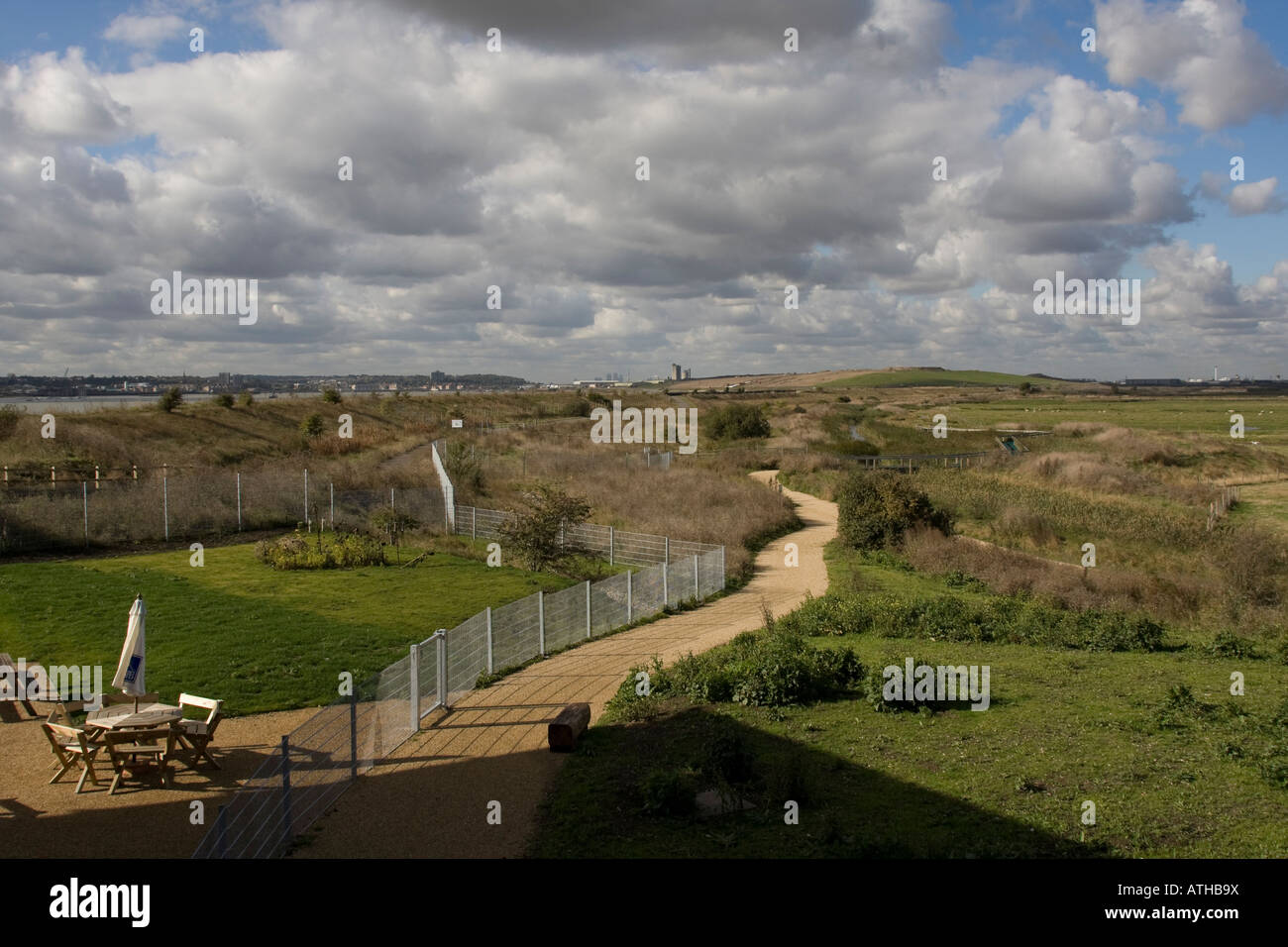 Rainham Marshes RSPB bird reserve located east of London at Rainham ...