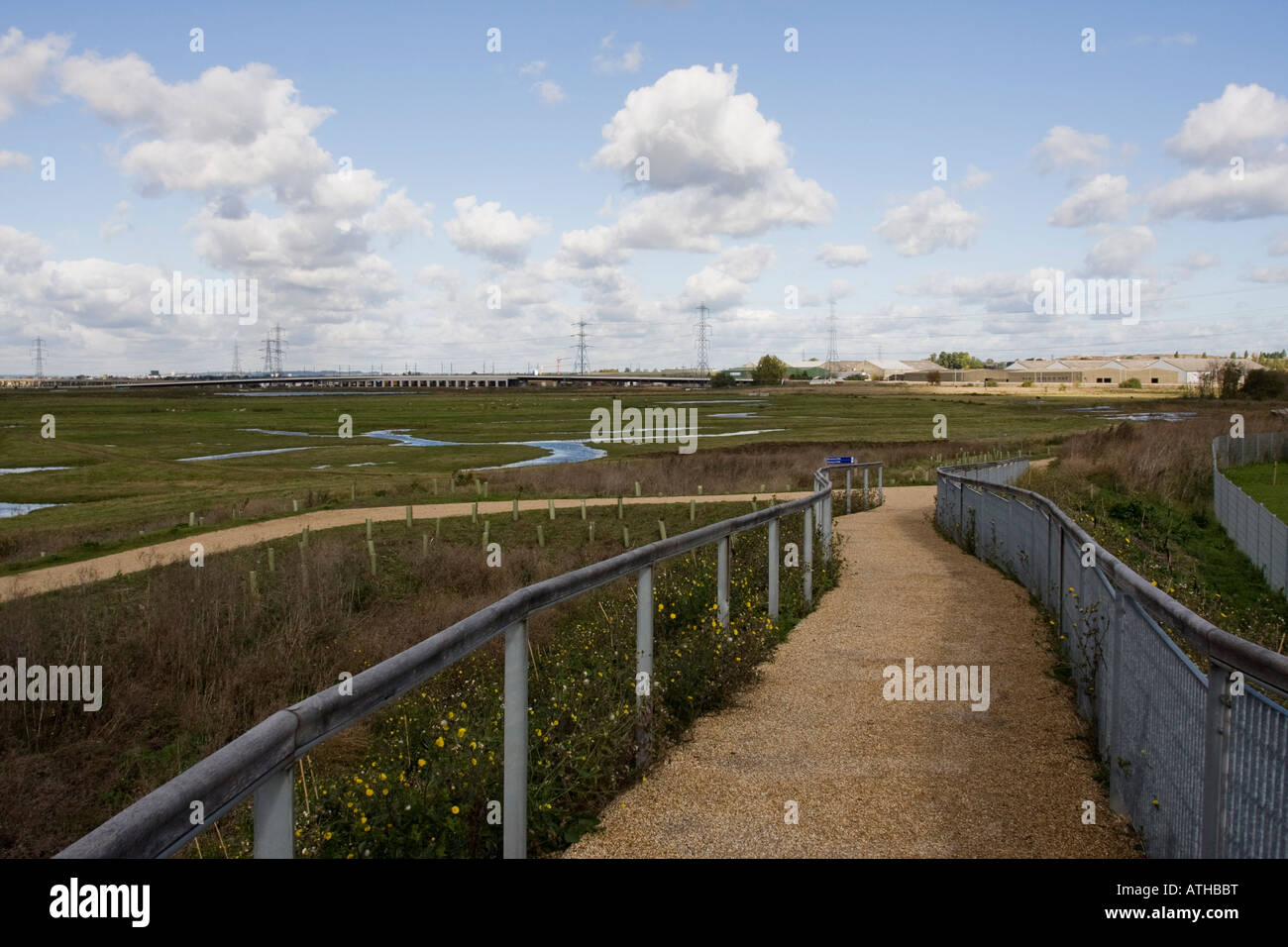 Rainham Marshes RSPB bird reserve located east of London at Rainham ...