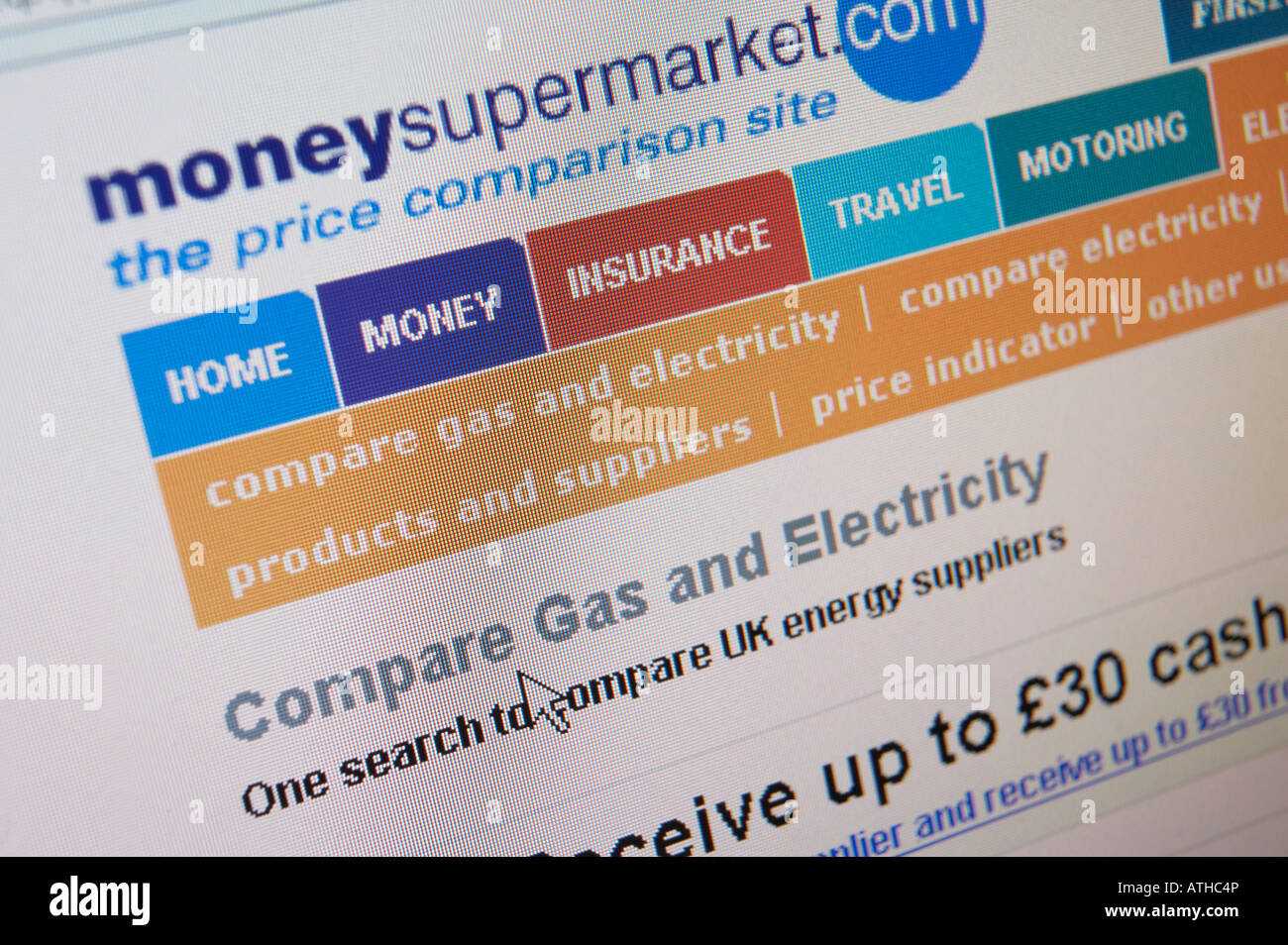 MONEY SAVING WEB SITE ON COMPUTER SCREEN Stock Photo - Alamy