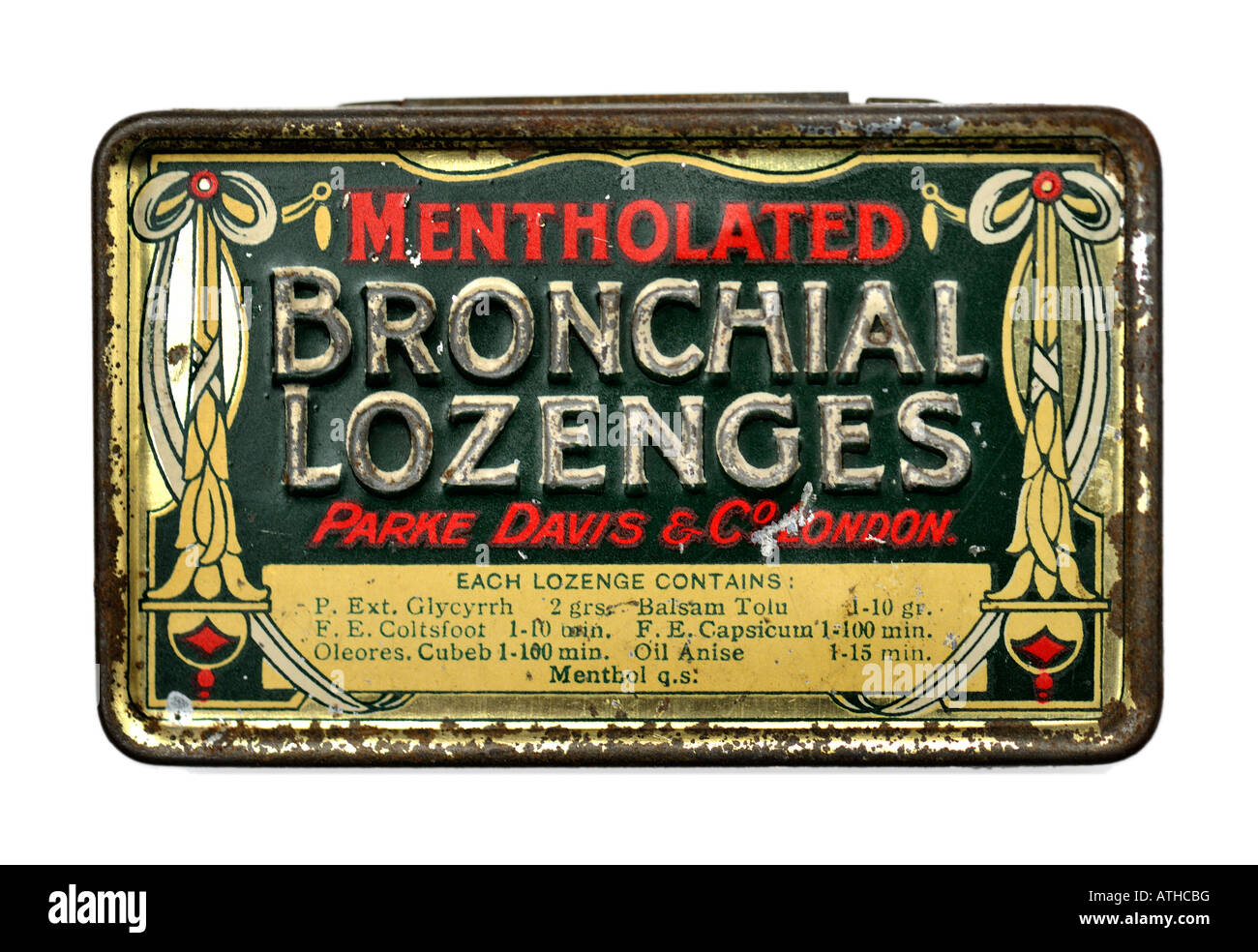Old Vintage Tin Box for Parke Davis Medicine Mentholated Bronchial ...