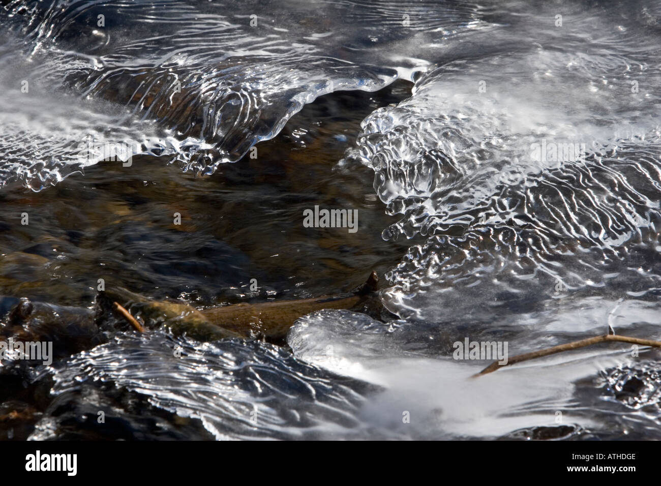 river freezing over Stock Photo - Alamy