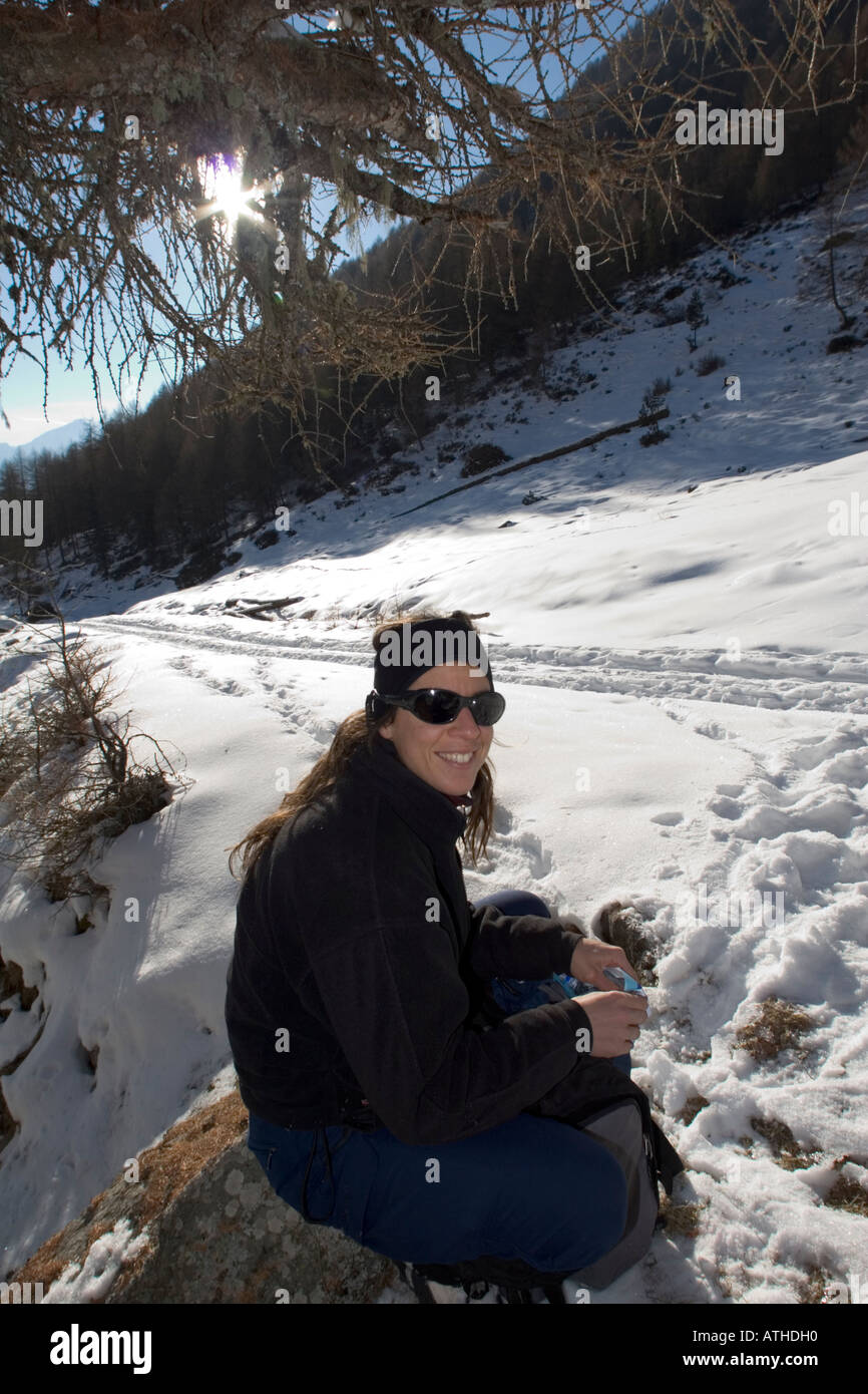 Woman hiker sitting under hi-res stock photography and images - Alamy