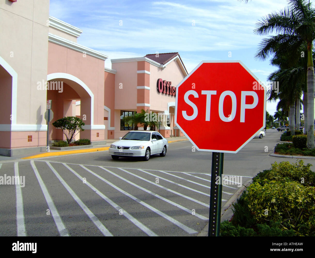 Stop sign pedestrian walk walkway safe safety cross crossing hi-res ...