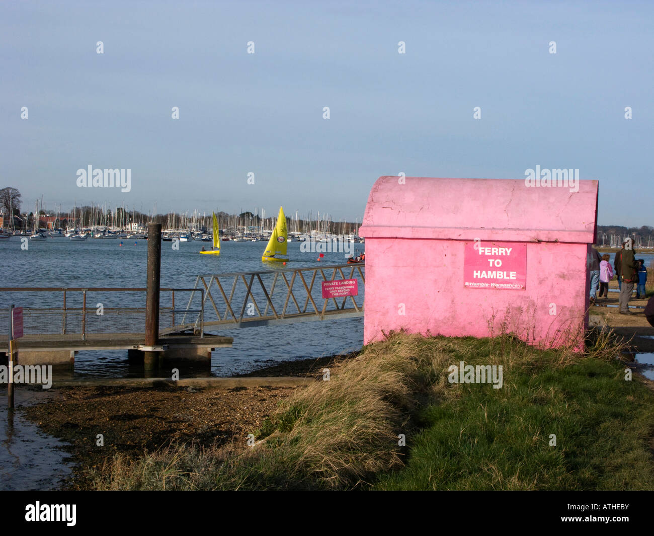 Ferry Boarding Point across River Hamble at Hook with Warsash ...