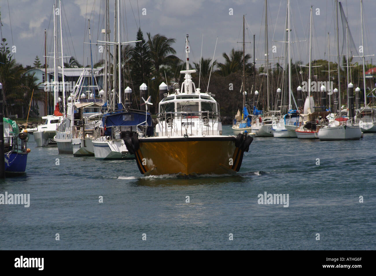 PILOT BOAT MOOLOOLABA HARBOUR SUNSHINE COAST QUEENSLAND AUSTRALIA Stock ...