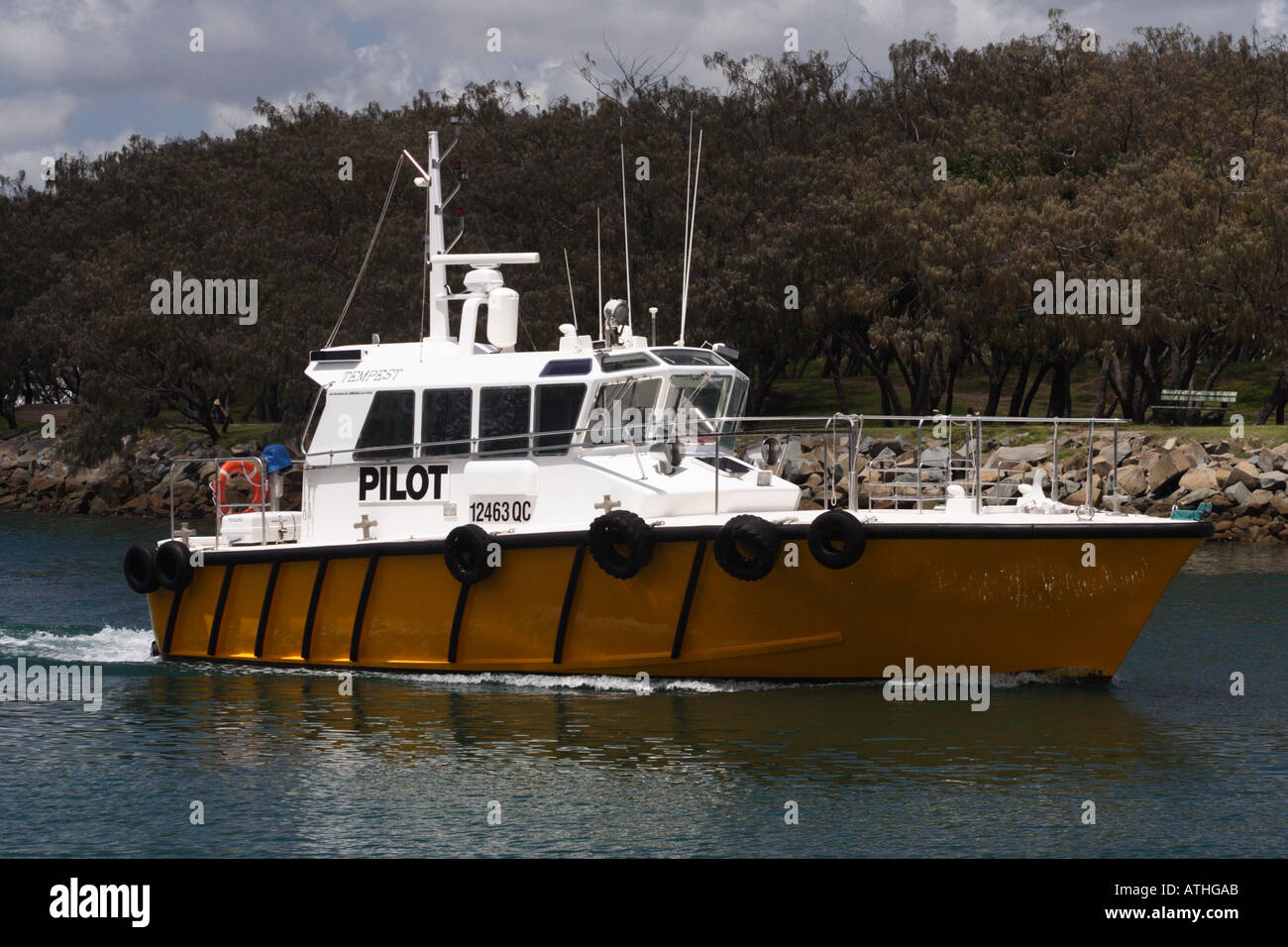 PILOT BOAT MOOLOOLABA HARBOUR SUNSHINE COAST QUEENSLAND AUSTRALIA Stock ...