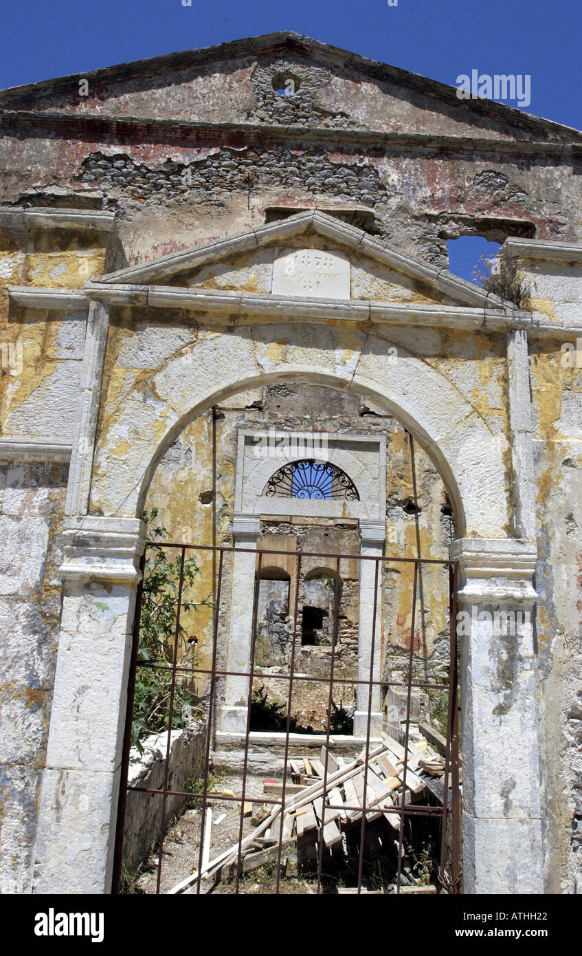 One of scores of abandoned merchants houses on the Greek island of Symi ...