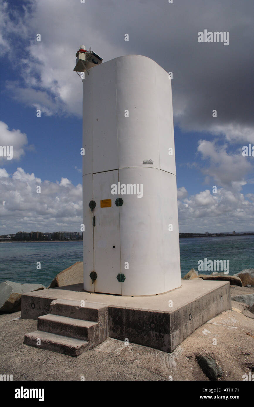 MINI LIGHTHOUSE PROTECTING MOOLOOLABA RIVERMOUTH Stock Photo - Alamy
