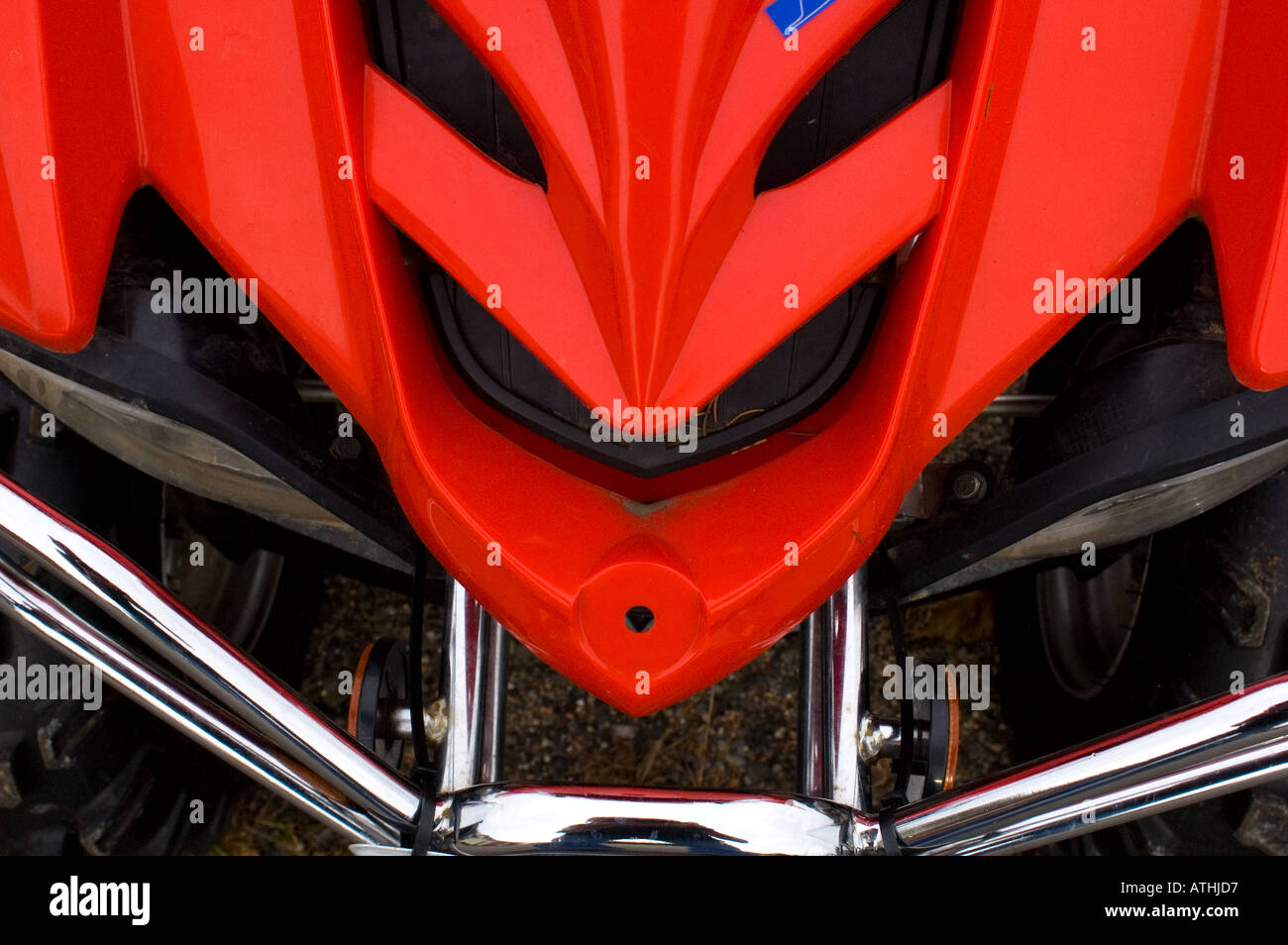 Front end of a 4x4 ATV red like a star wars rocket Stock Photo - Alamy