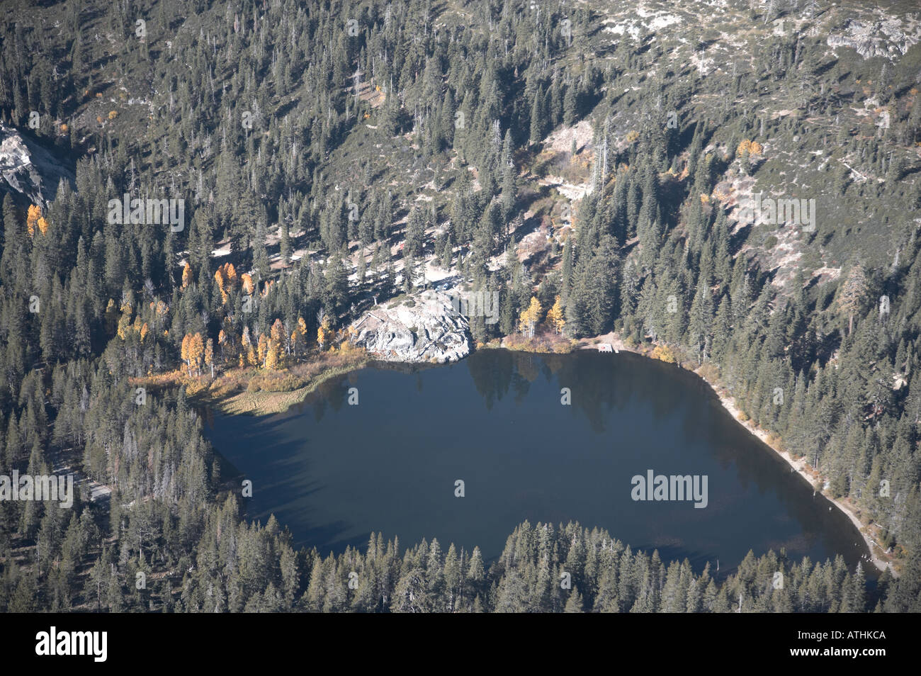 Salmon Lake and Salmon Lake Lodge in the Lakes Basin area of Northern ...
