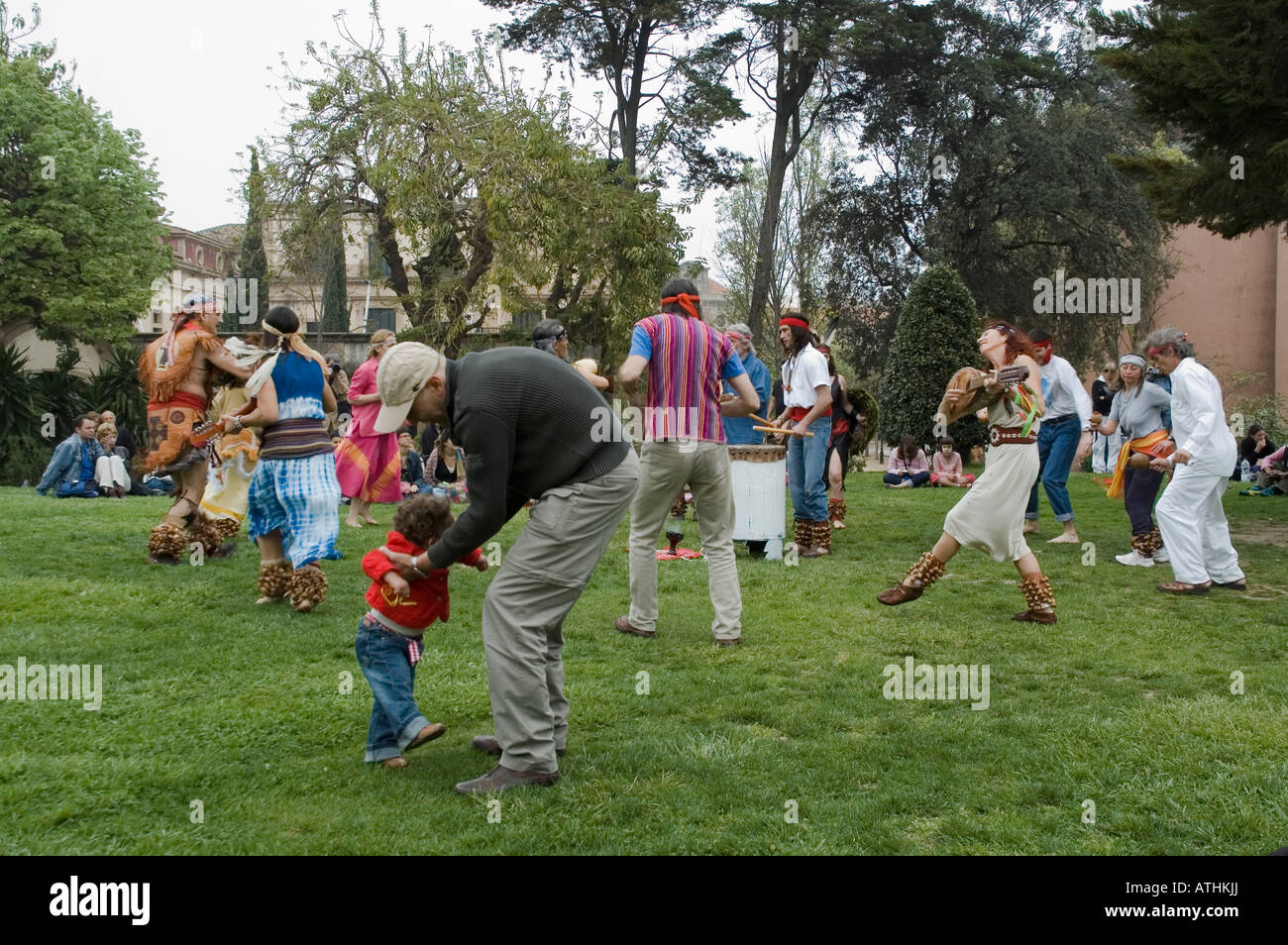 Hippie party in a cultural festival Stock Photo - Alamy