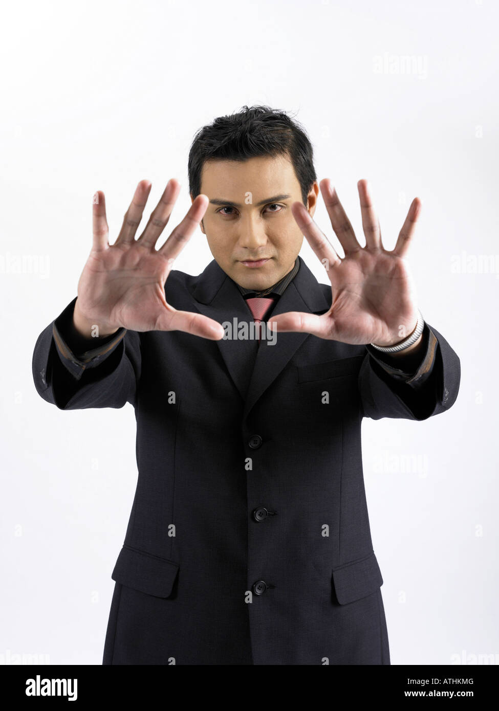 businessman with hands in front Stock Photo - Alamy