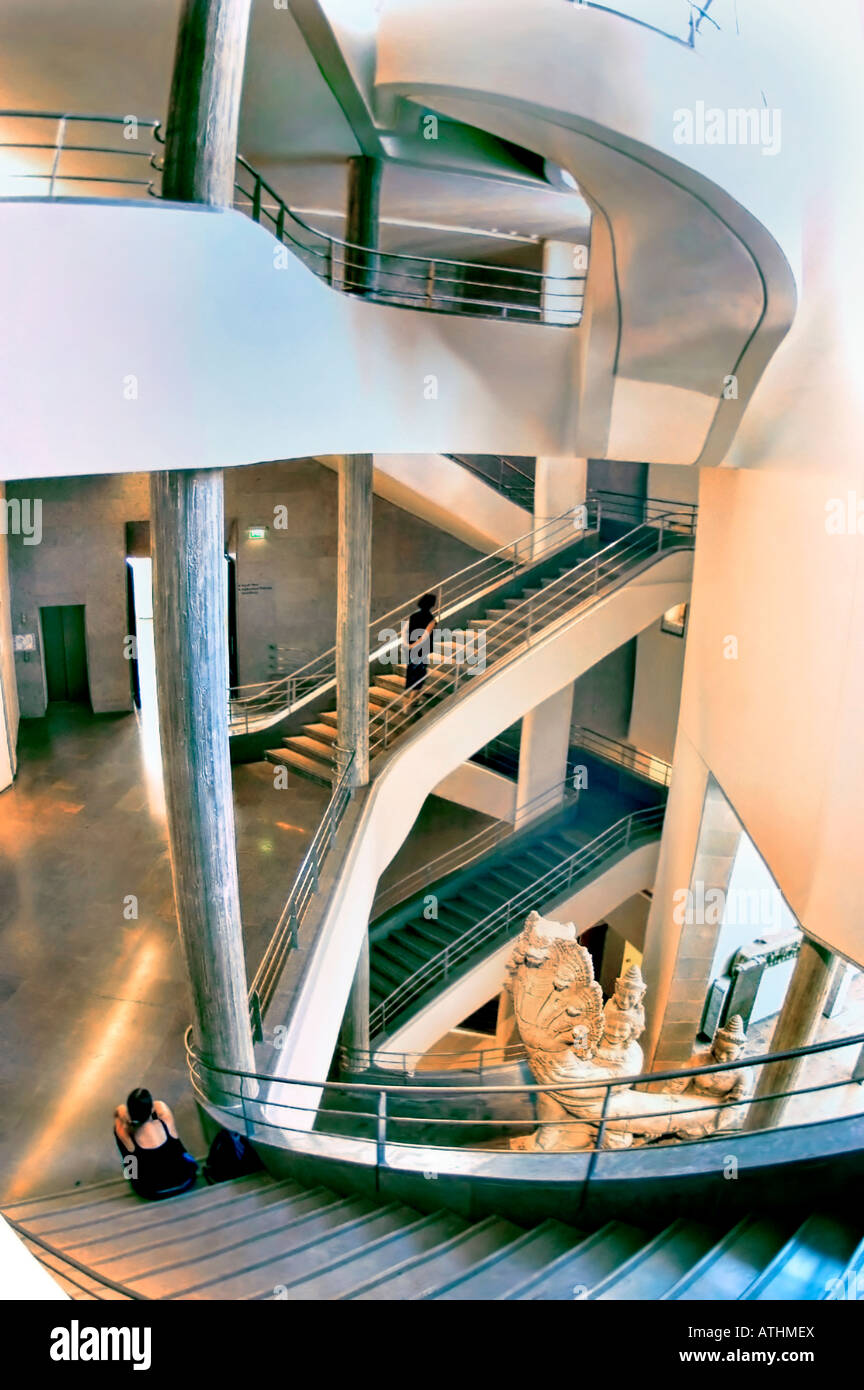 Paris France, "Modern Architecture" Huge Intricate Abstract Stairway in ...