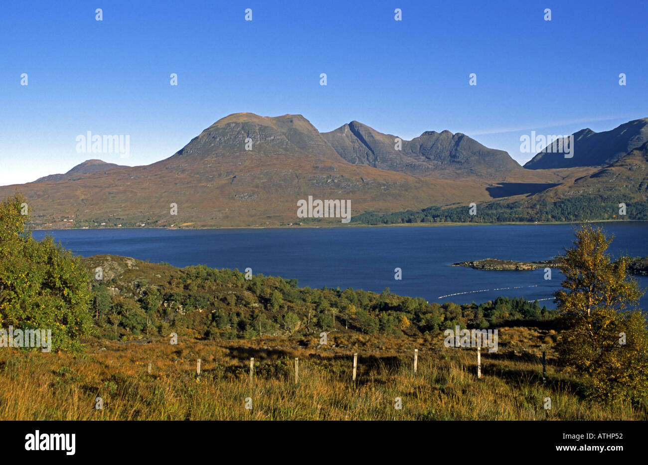 The magnificient Beinn Alligin massif raising to 985 metres from sea ...