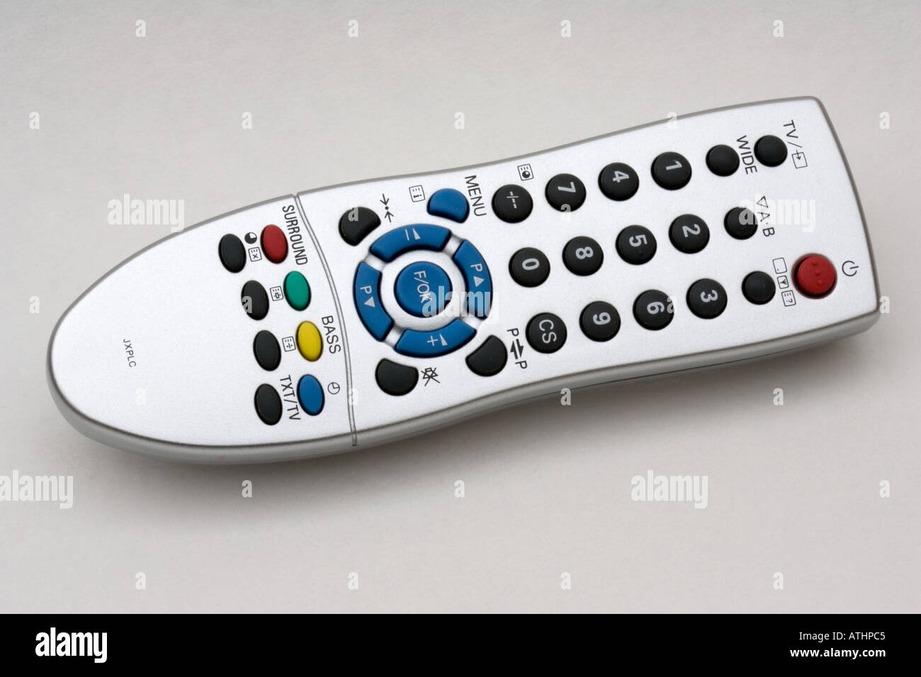 Silver TV remote hand control Stock Photo - Alamy