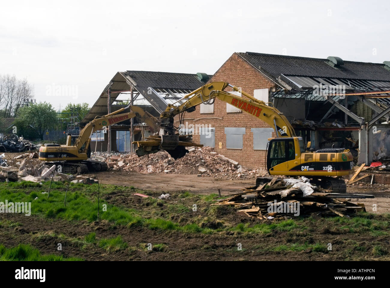 Old building being demolished Stock Photo - Alamy