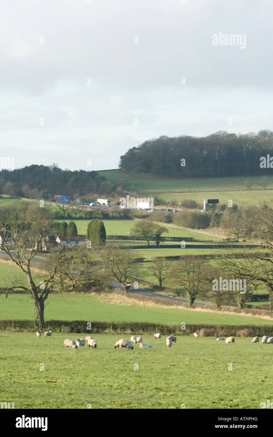 Motorway cutting through countryside hi-res stock photography and ...