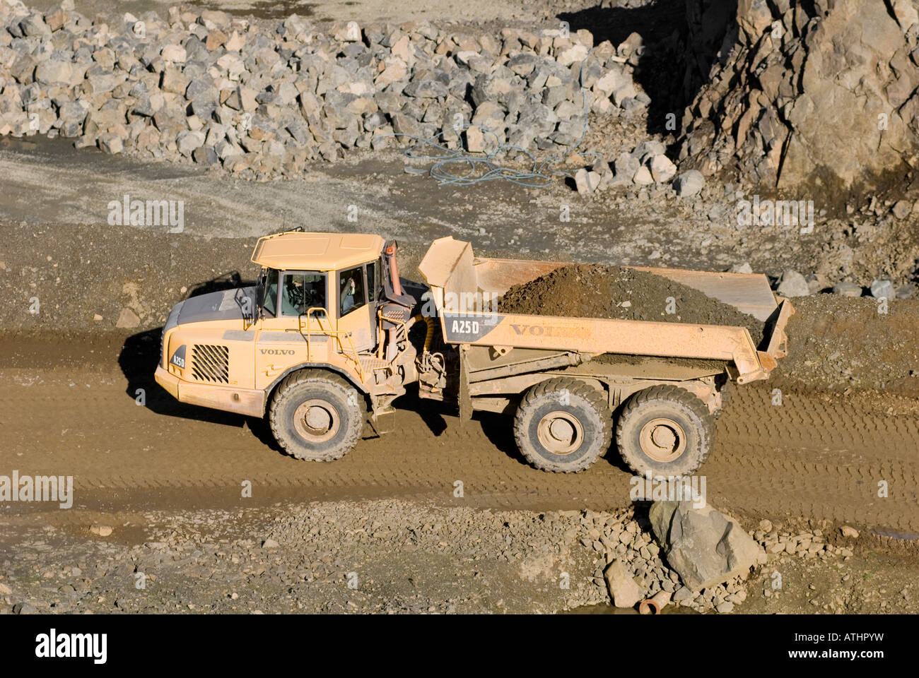 volvo a25d dumper truck at clee hill quarry Stock Photo - Alamy