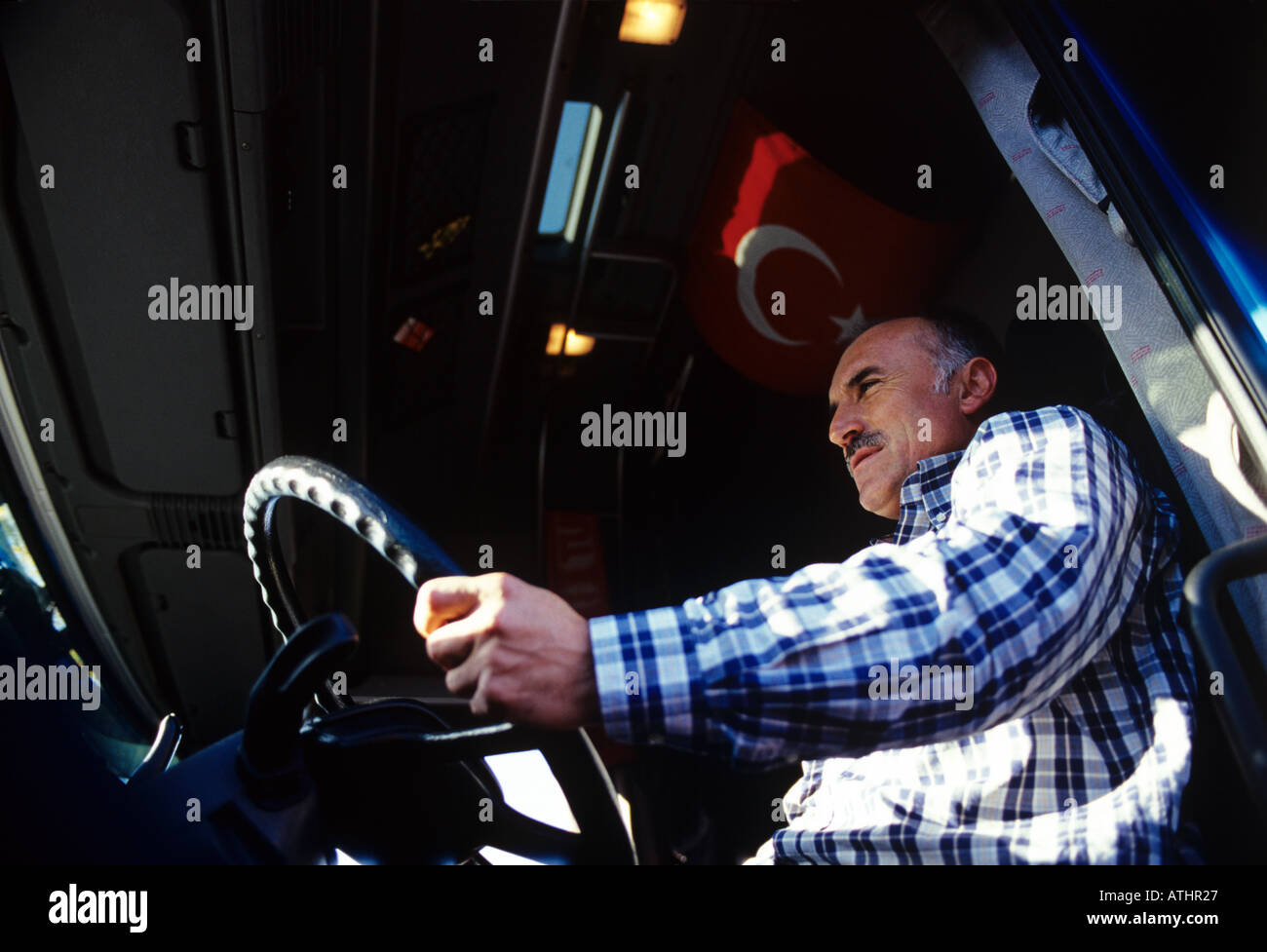 Turkish lorry driver in the uk Stock Photo - Alamy