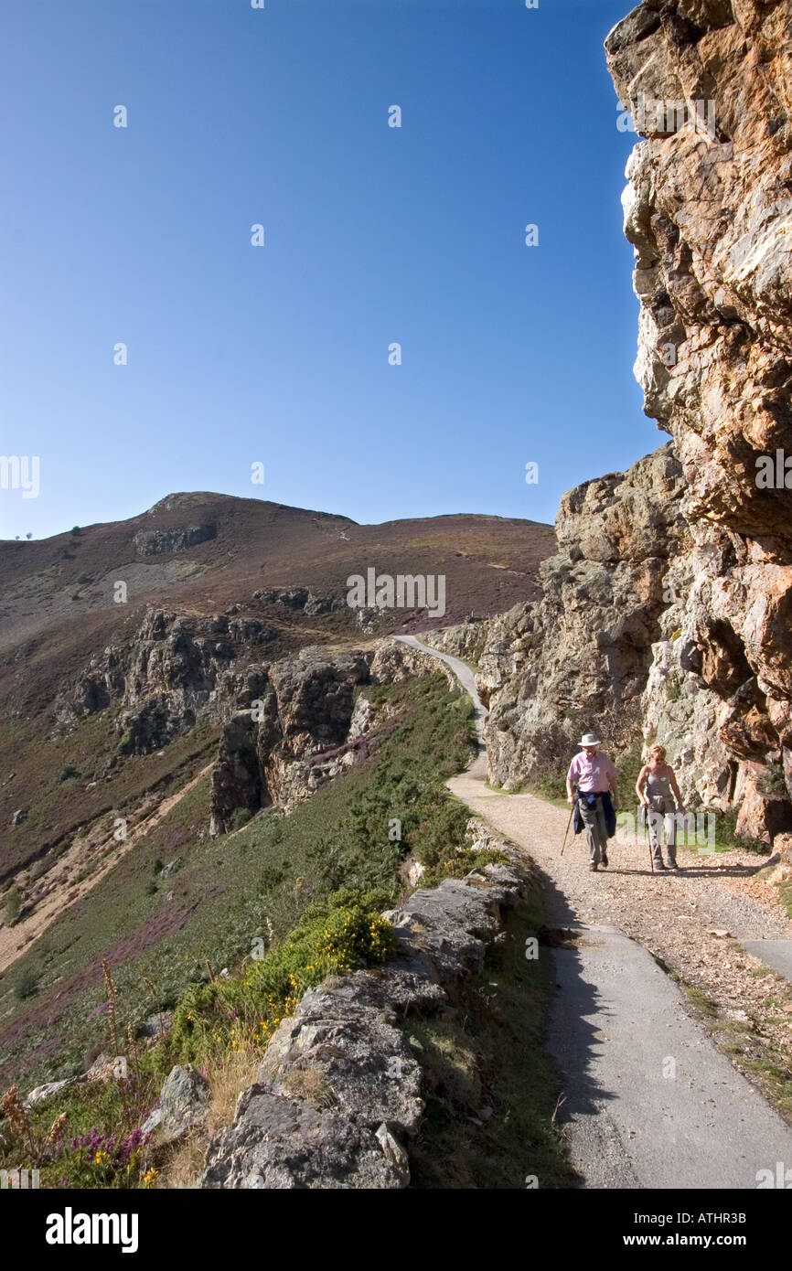 Walking Sychnant Pass Gwynedd North Wales Stock Photo - Alamy