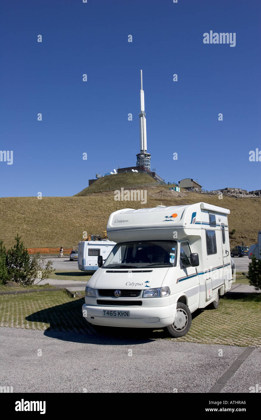 Calypso motorvan on summit of extinct volcano Puy de Dome with ...